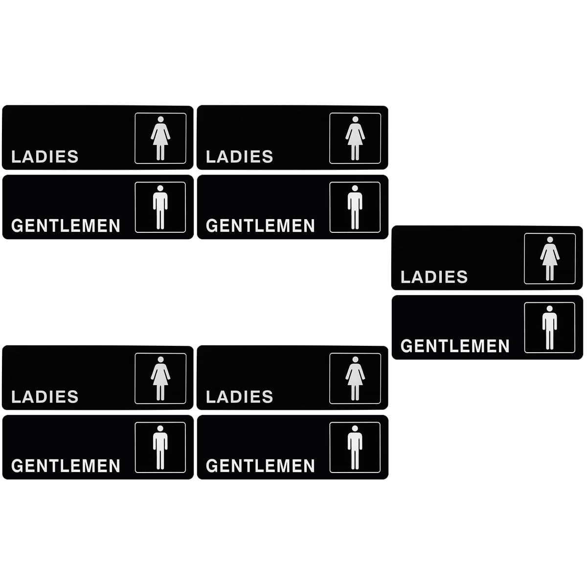Set of 5 Restroom Signs for Door Men Urinal Toilet Signboard Man Black ...