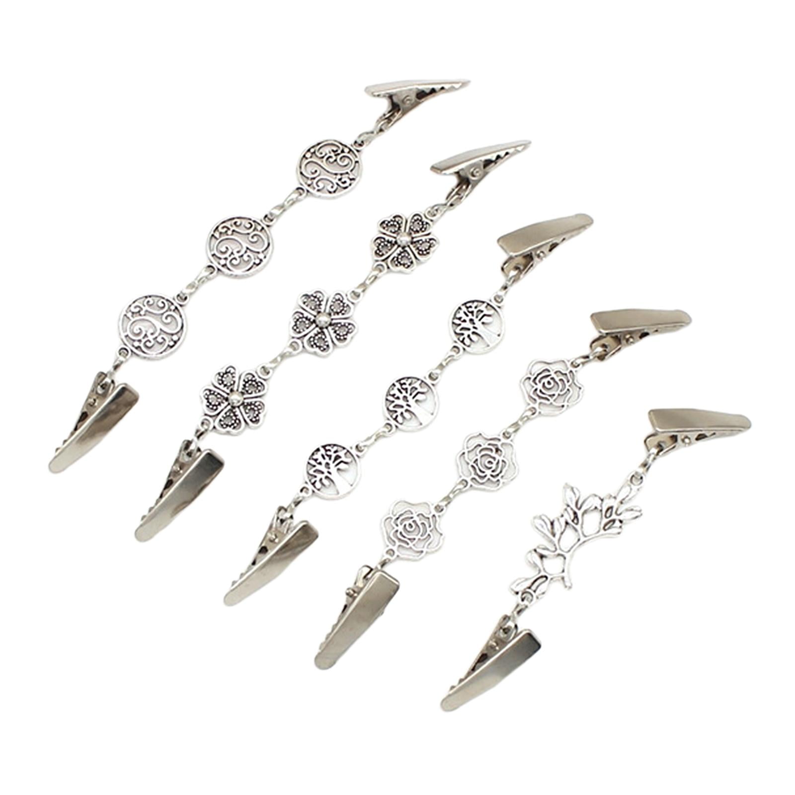 Set of 5 Retro Shawl Scarf Buckle Clips Retro Collar Dress Shirt Brooch ...