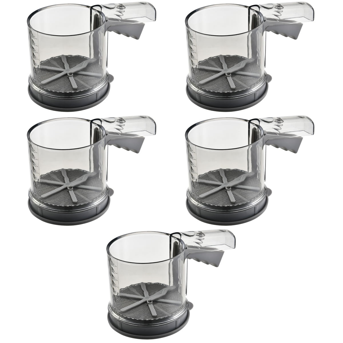 Set of 5 Semi-Automatic Flour Sifter Cooking Dispenser Multifunctional ...