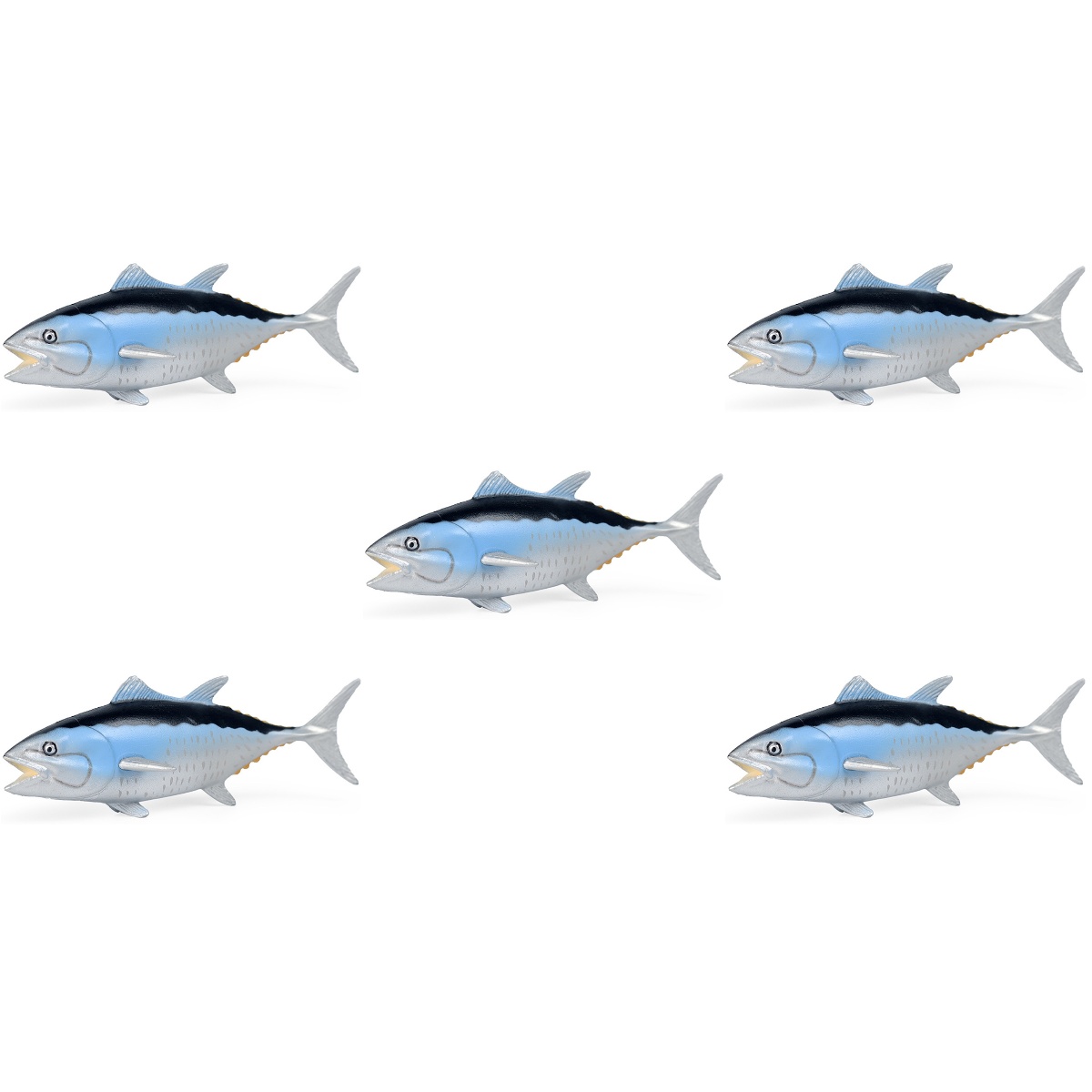 Set of 5 Simulated Tuna Sea Animals Figurines Realistic Fish Toy Statue ...