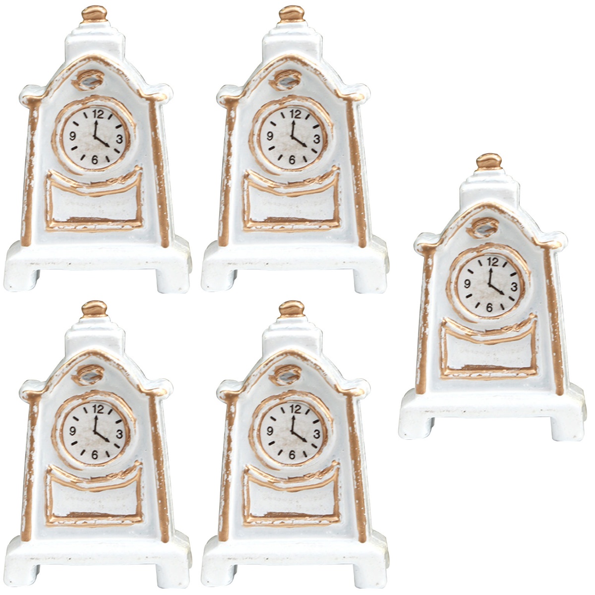 Set of 5 Spiral Pool Analog Clock Mini House Craft Decoration ...