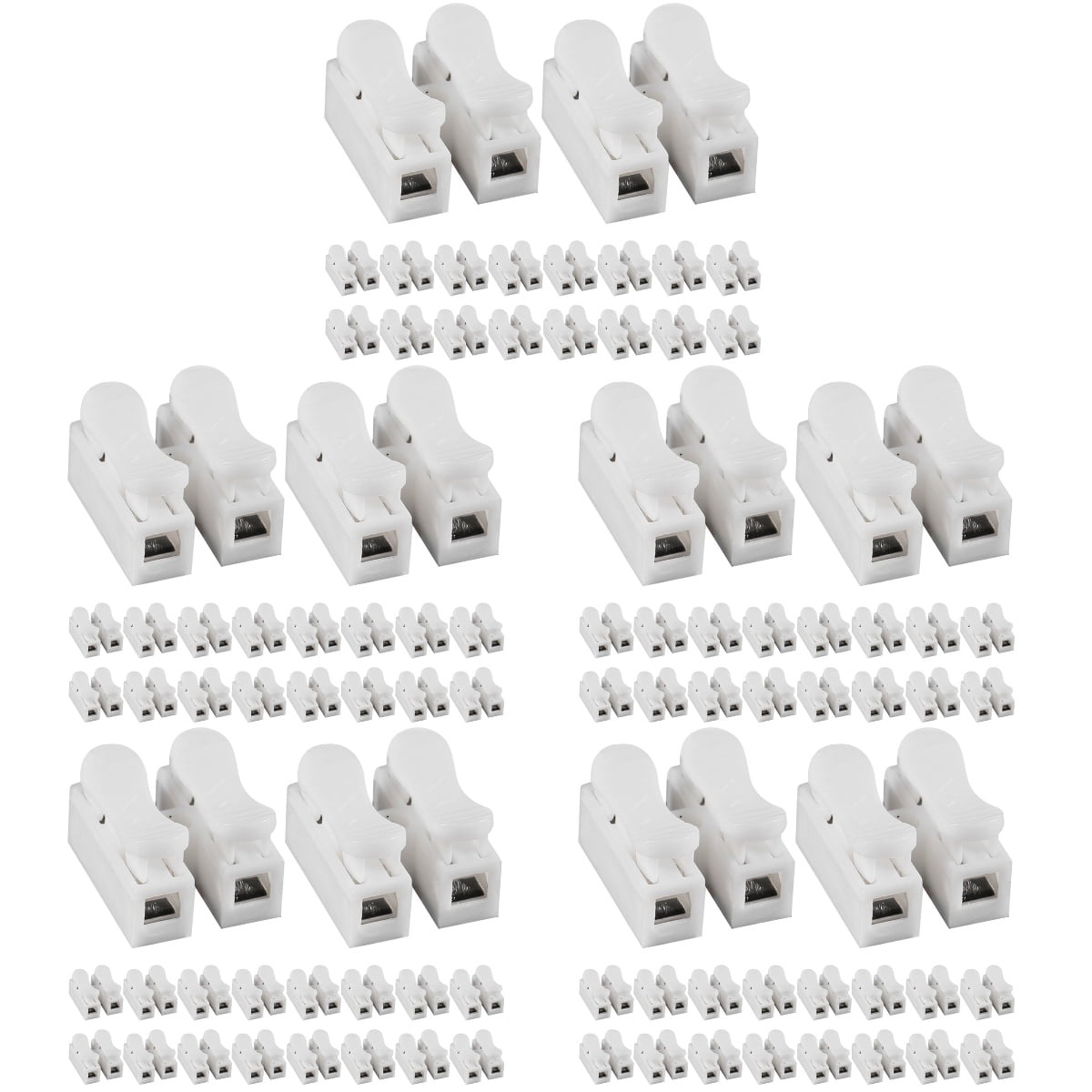 Set of 5 Spring Clamp Terminal LED Strip Adapter Wire Crimp Connector ...