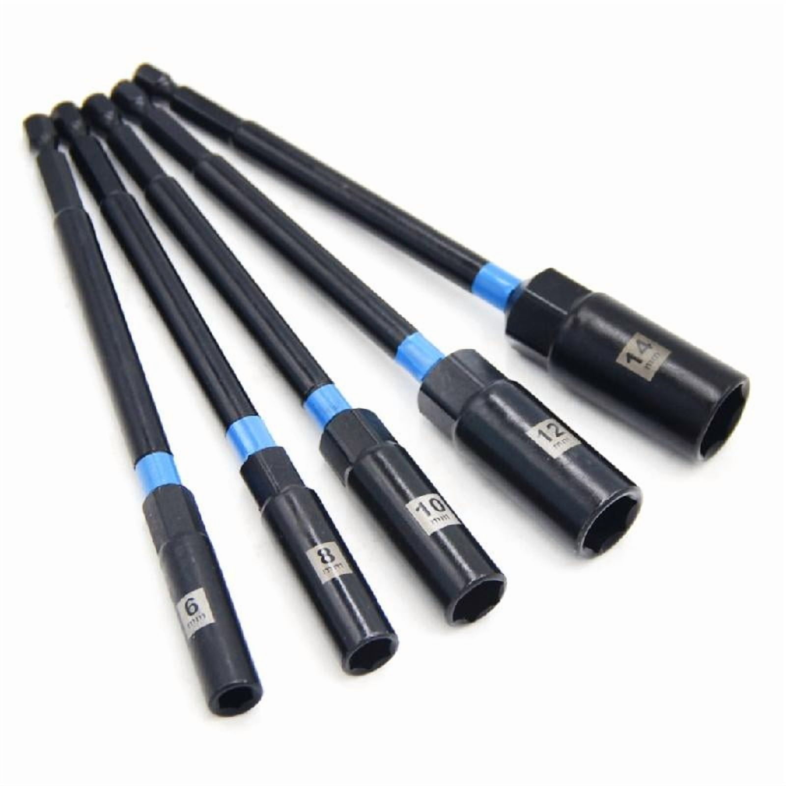 Set of 5 Stable Hexagonal Nut Driver Extensions for Easy Handling in Deep Hole and Hard to Reach ...