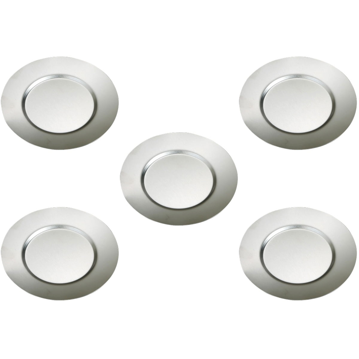 Set of 5 Stainless Steel Disc Large Plates Shallow Plate Dinner Plates ...
