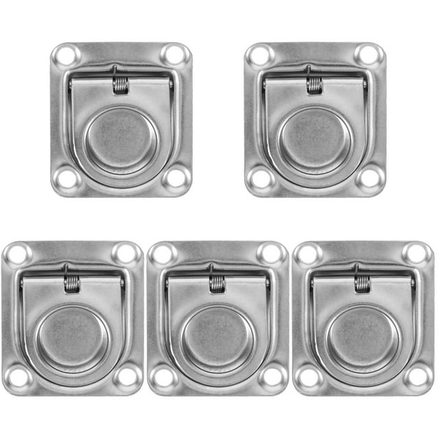 Set of 5 Stainless Steel Pull Ring Doorknob Kitchen Cabinet Handles ...