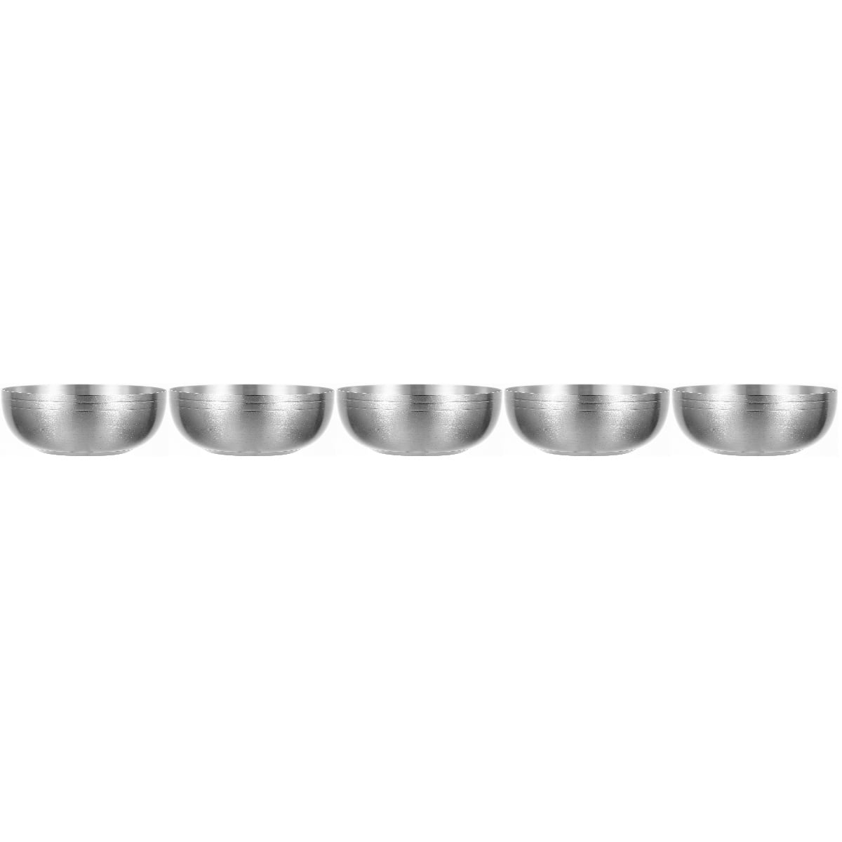 Set of 5 Stainless Steel Soup Bowl Rice Food Serving Instant Noodle ...