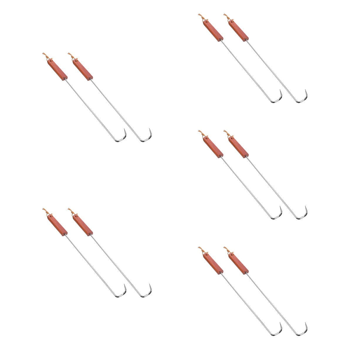 Set of 5 Steak Turner Hook Meat Fork Lamb Chops Fork Food Skewer 44X5 ...