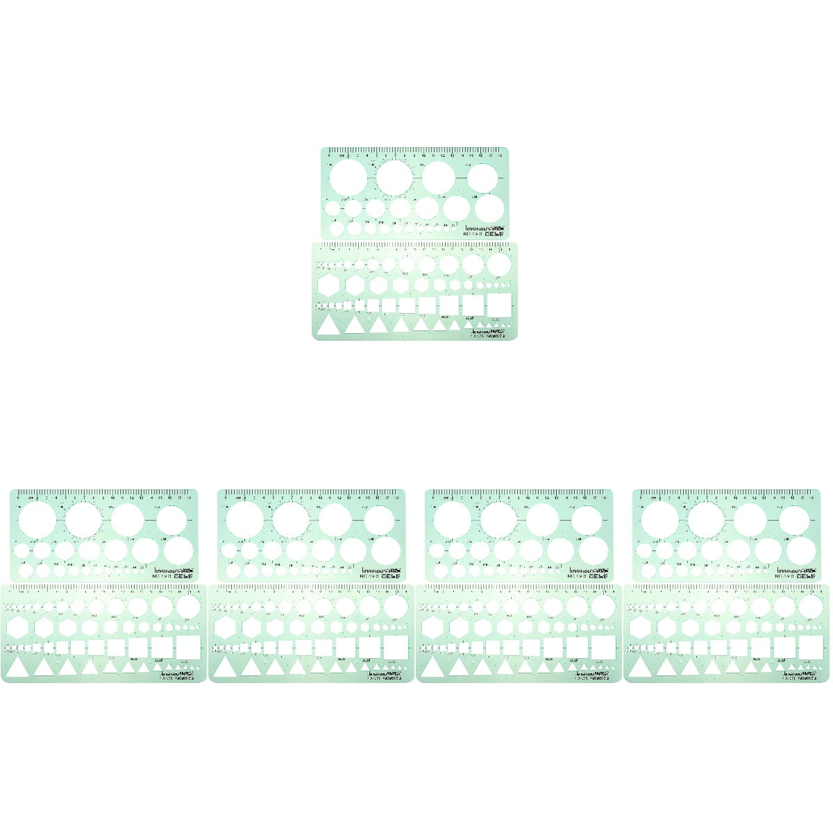 Set of 5 Stencils Geometry Measurement Template Students Drawing ...