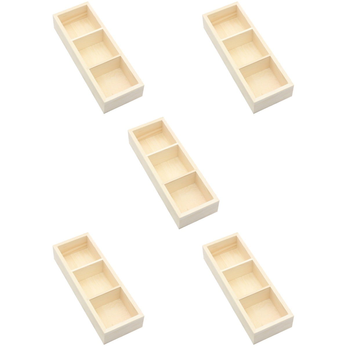 Set of 5 Storage Wooden Box Drawer Coffee Condiment Packet Organizer ...