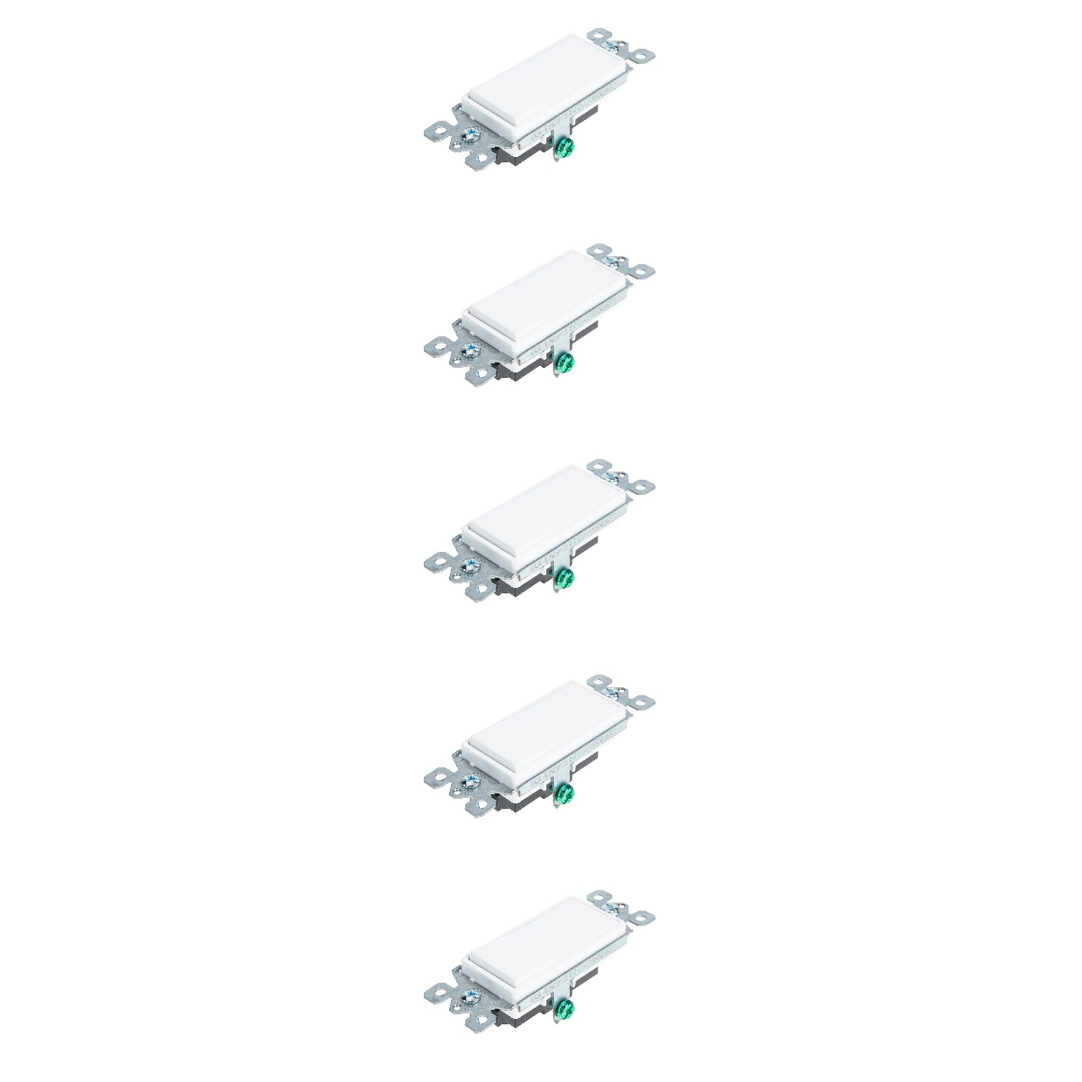 Set of 5 Switch Panel 4 Way Light 4-Way Decorator 15A Interrupter for ...