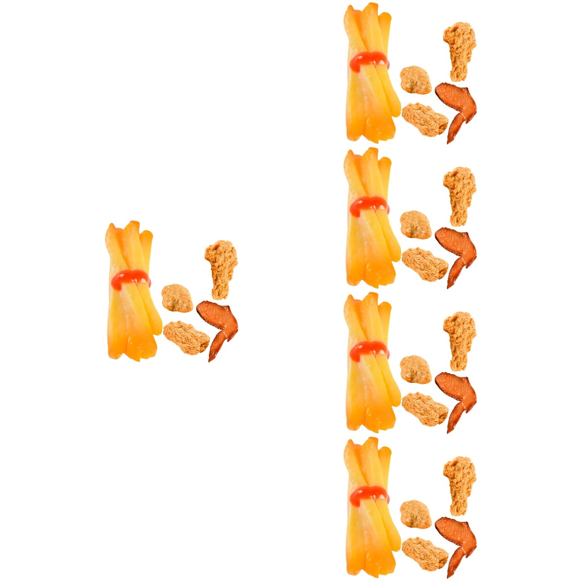 Set of 5 Tin Snack Model Simulation Fried Chicken Realistic Food ...