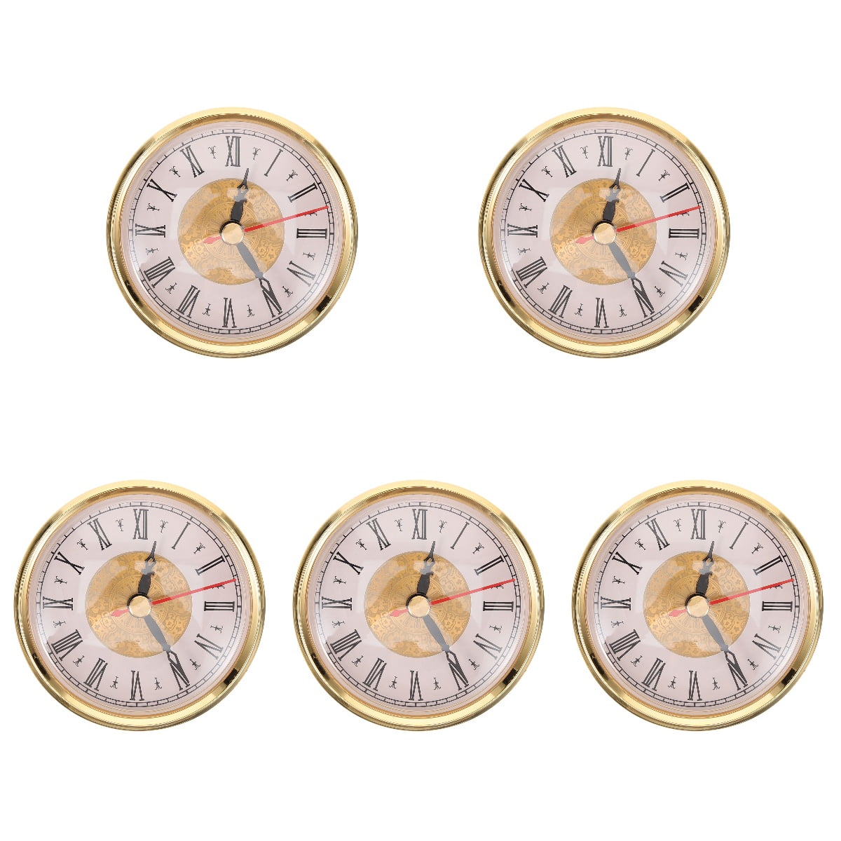 Set of 5 Vintage Clock Classic Quartz Movement Insert Replacement Round ...