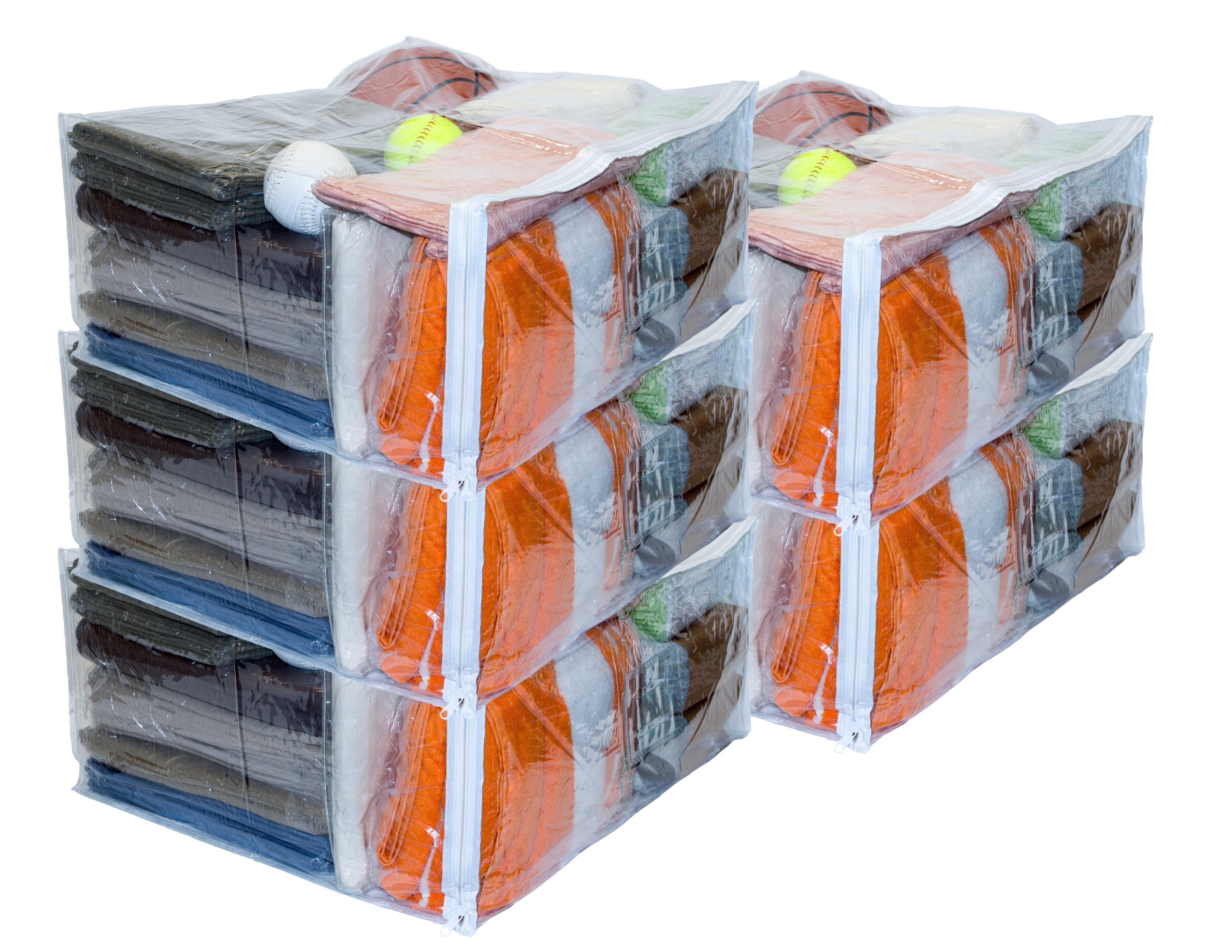 Set of 5 Vinylpac Clear Vinyl Zippered Storage Bags 24" x 20" x 11 ...