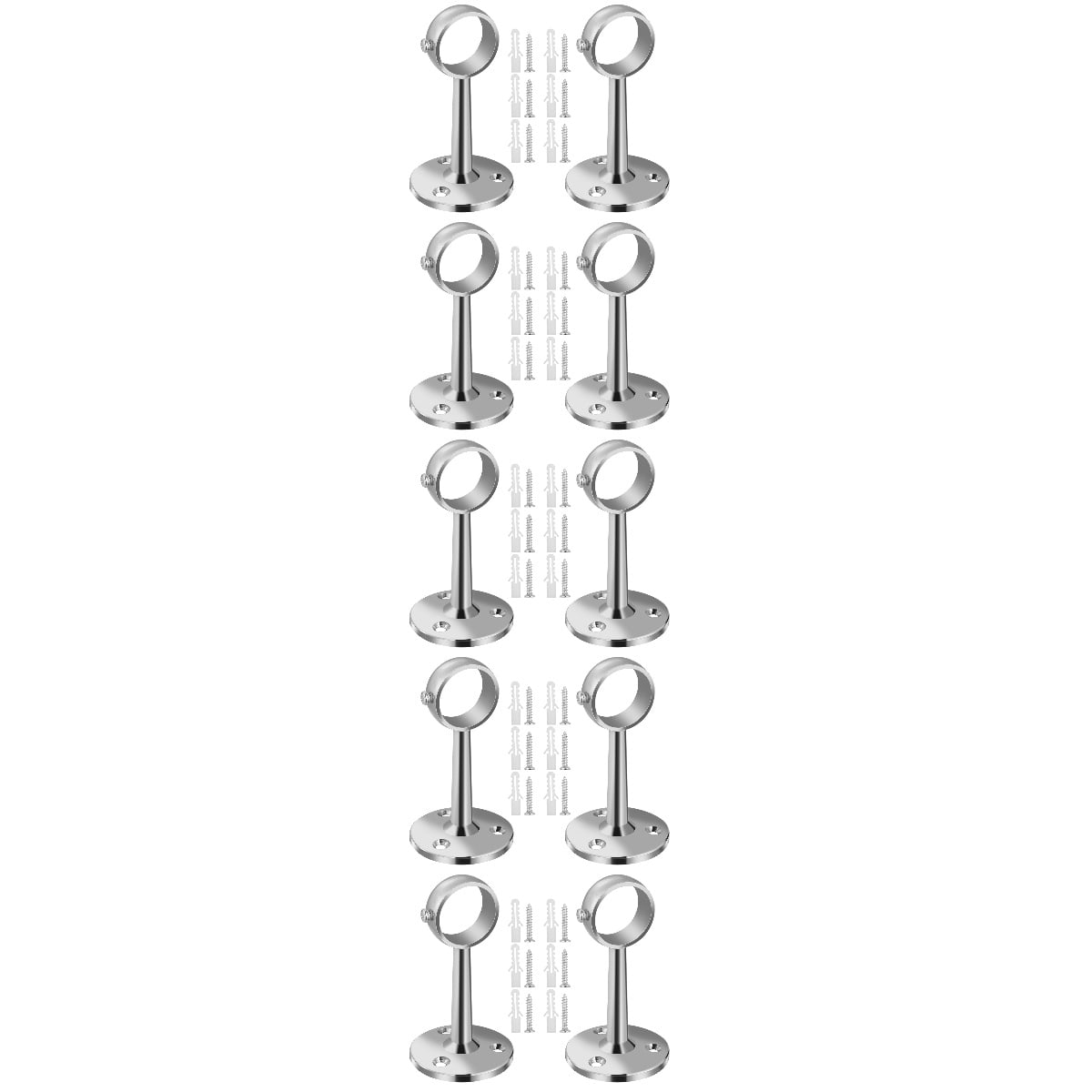 Set of 5 Wardrobe Rail Support Curtain Rod Holders Brackets for ...