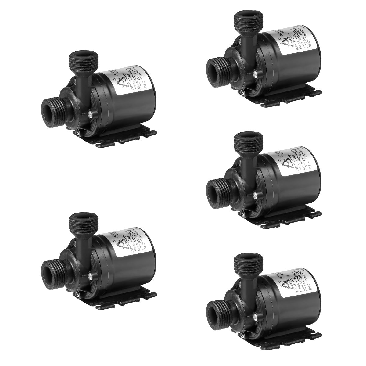 Set of 5 Water Circulation Pump Submersible Pool Drain Draining Black ...