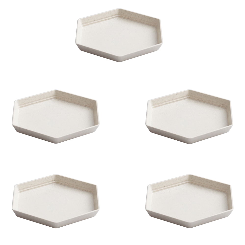 Set of 5 Wheat Hexagonal Tray Serving Dishes,Simple Wheat Straw ...