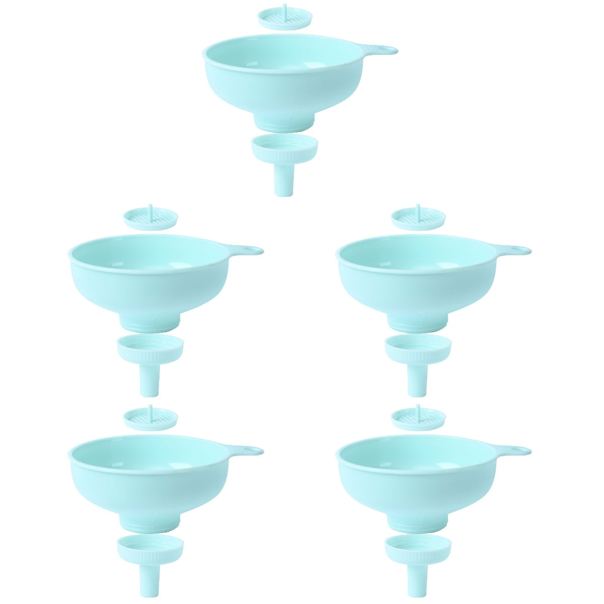 Set of 5 Wide Mouth Funnel Filter Bottle Funnel Liquid Funnel Kitchen ...