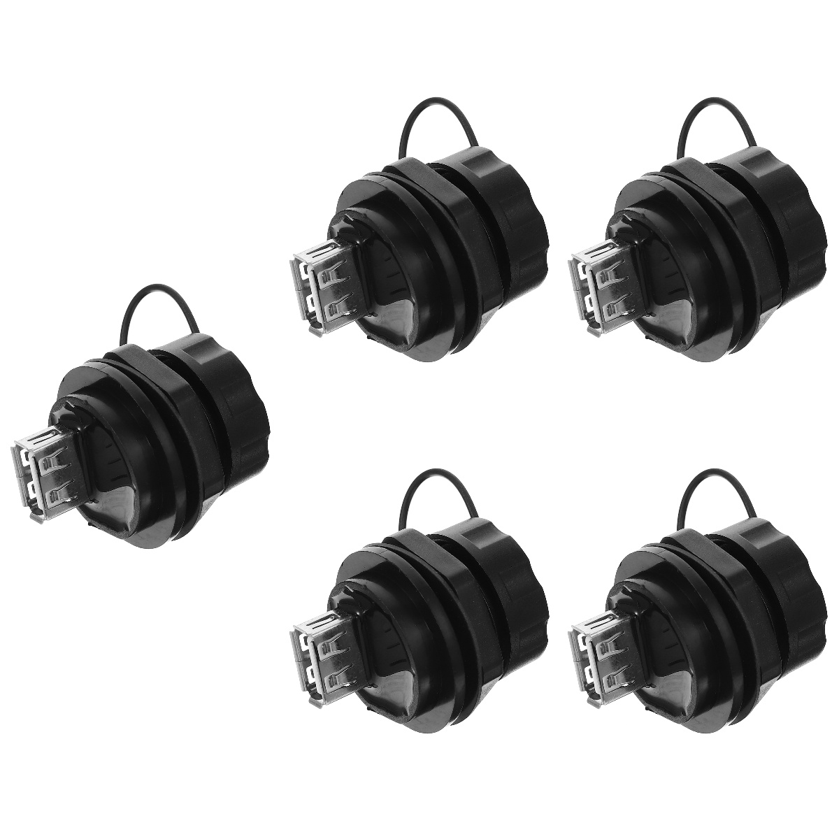Set of 5 Wired Waterproof Connector Bulkhead Interface Adapter ...