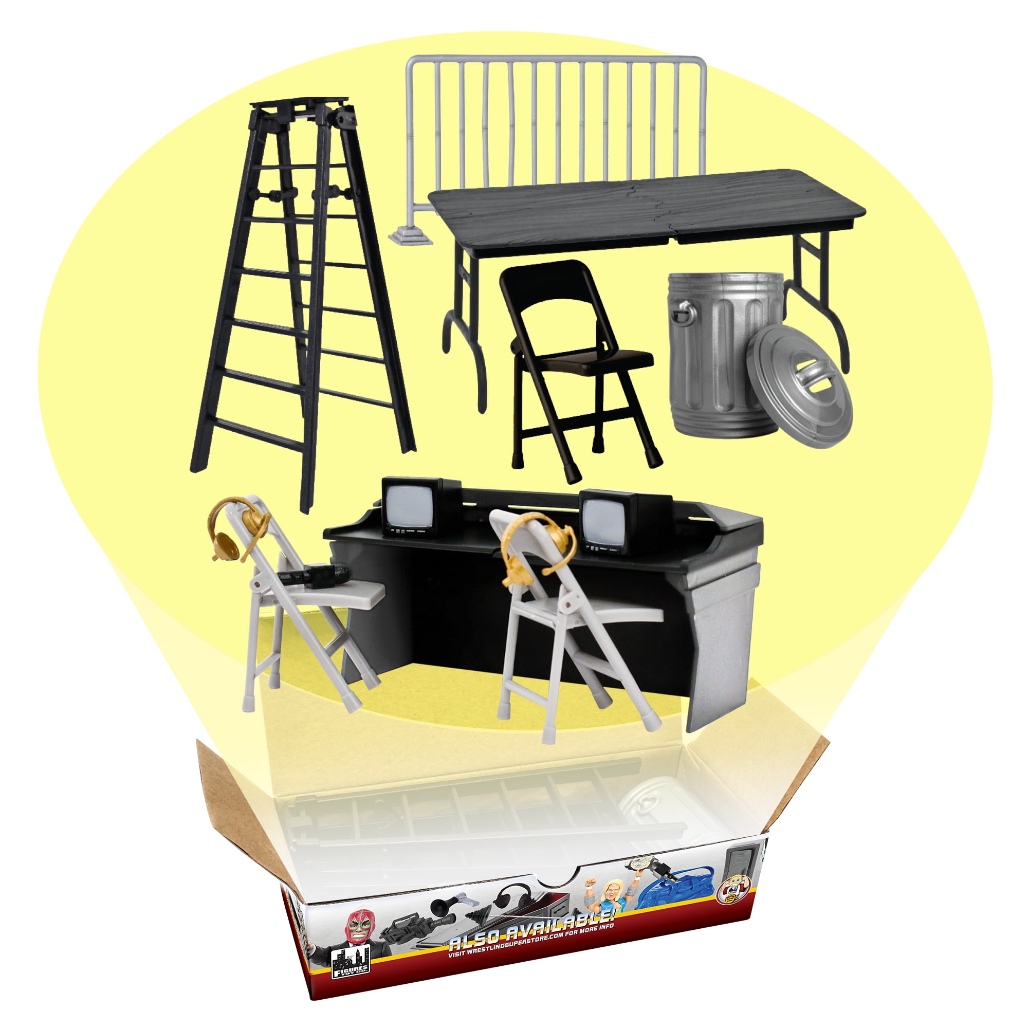 Set of 5 Wrestling Props & Black Commentator Table for WWE & AEW ...