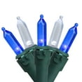 Northlight Set of 50 Blue & White LED Mini Christmas Lights Green Wire ...
