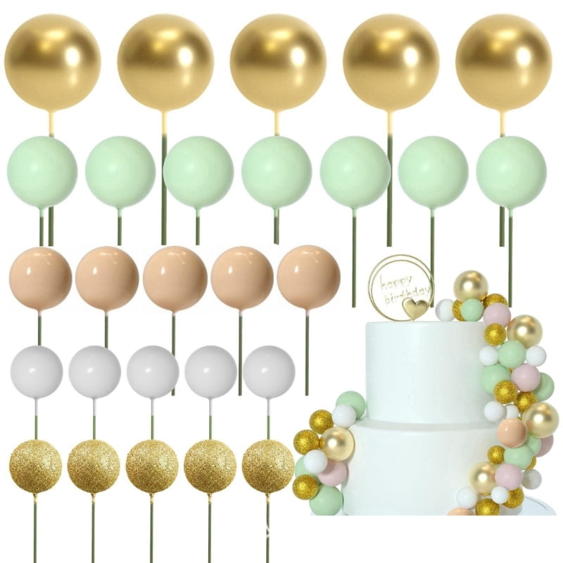 Set of 50 Cake Decoration Set Round Shape Cake Toppers Party Food Picks ...