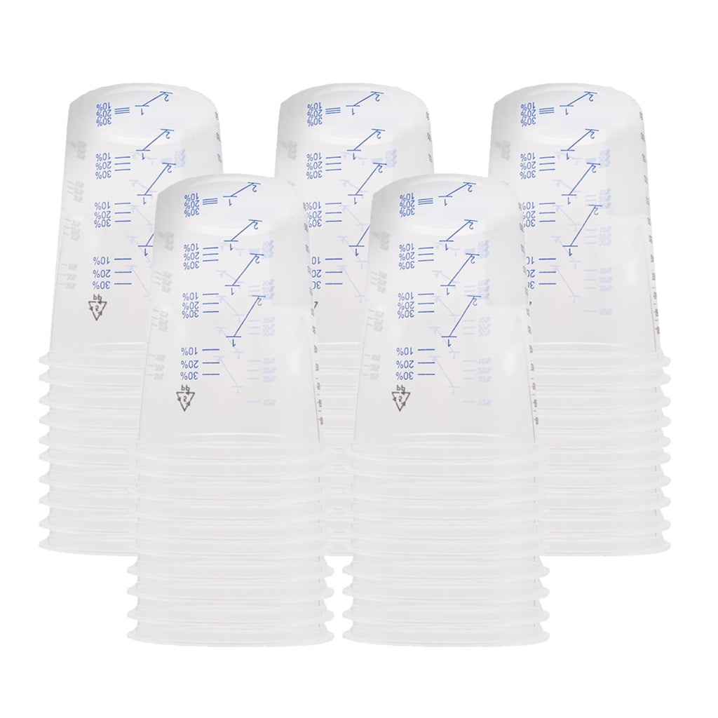 Set of 50 Flexible Measuring Cups Clear Graduated Cups for Epoxy Resin ...