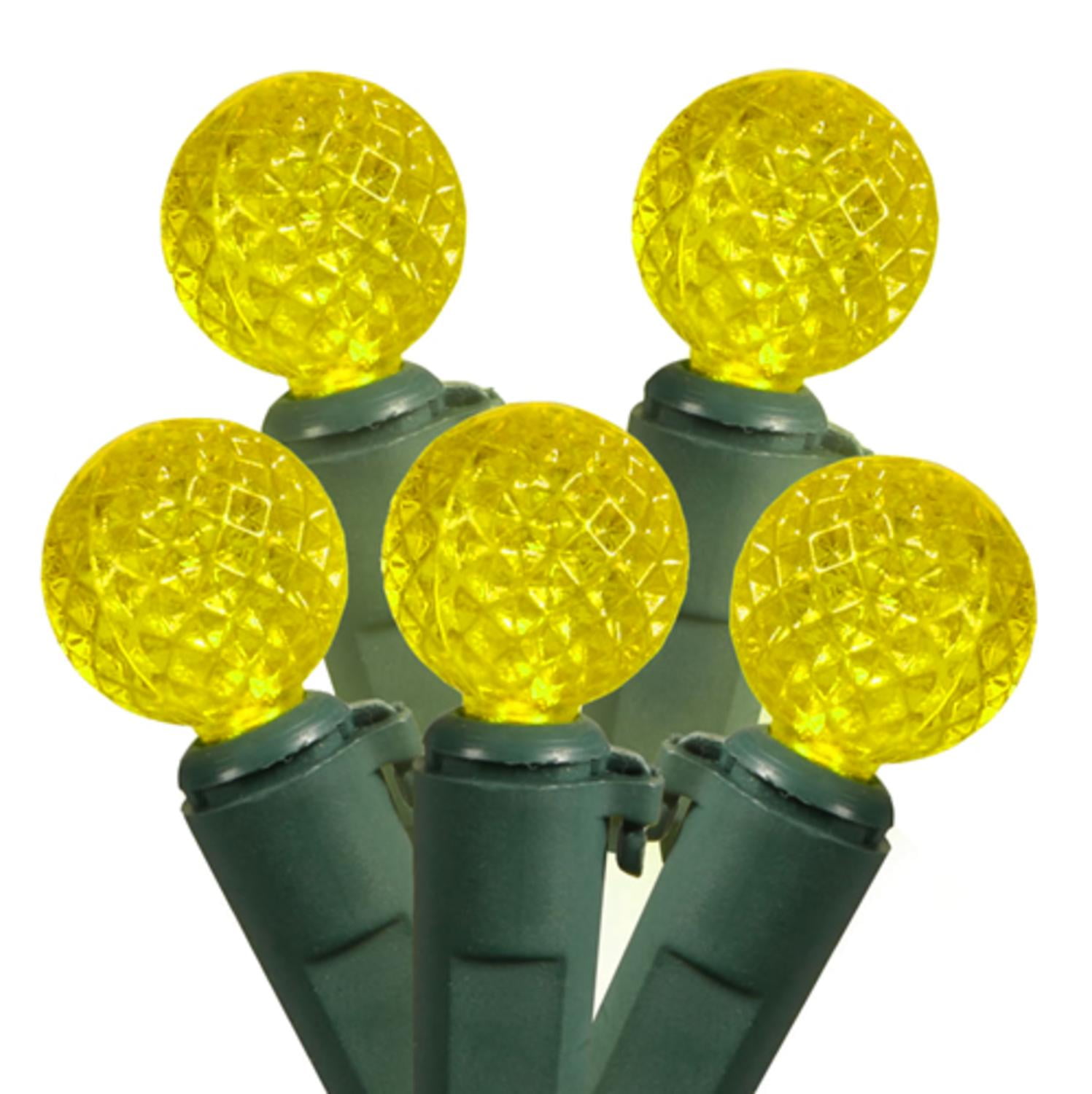 Set of 50 LED Lemon Yellow G12 Berry Fashion Glow Christmas Lights ...