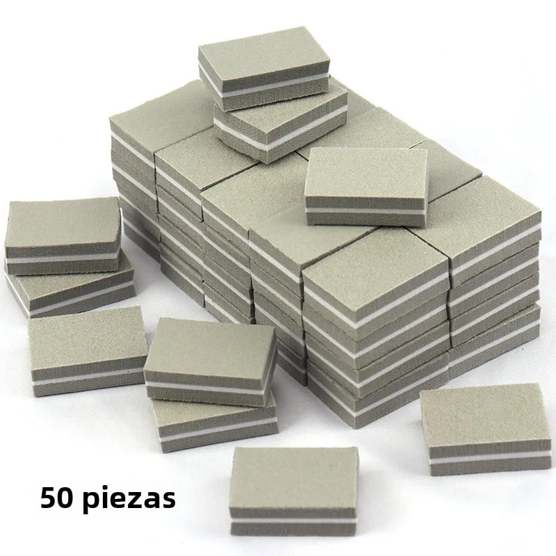 Set of 50 Mini Tofu Sponge Cubes for Polishing Acrylic Nails, Both ...
