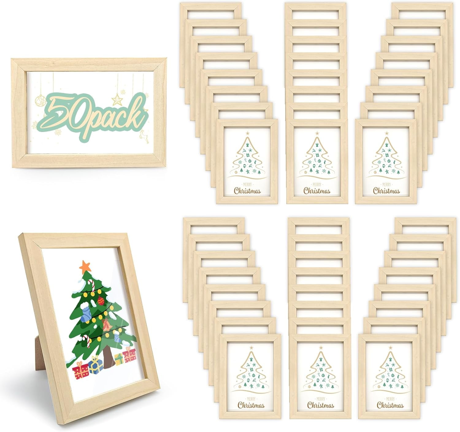 Set of 50 Picture Frame Bulk Photo Frames with Mat Wall Mounting Simple ...