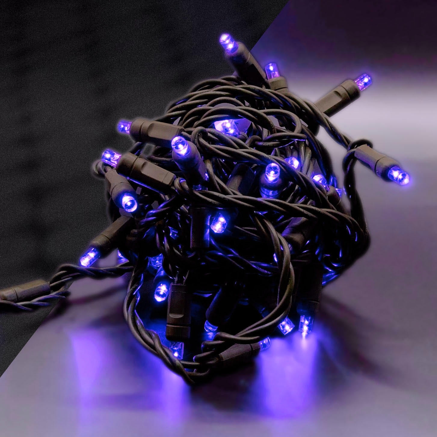 Set of 50 Purple 5mm LED Mini Lights with 4in Spacing - Walmart.com