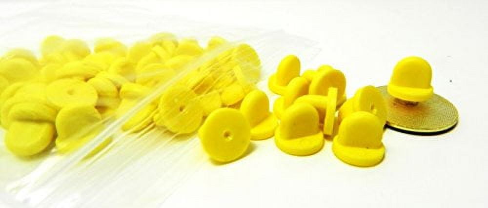 Set of 50 Yellow Comfort Fit Rubber Lapel Hat Pin Backs - Walmart.com