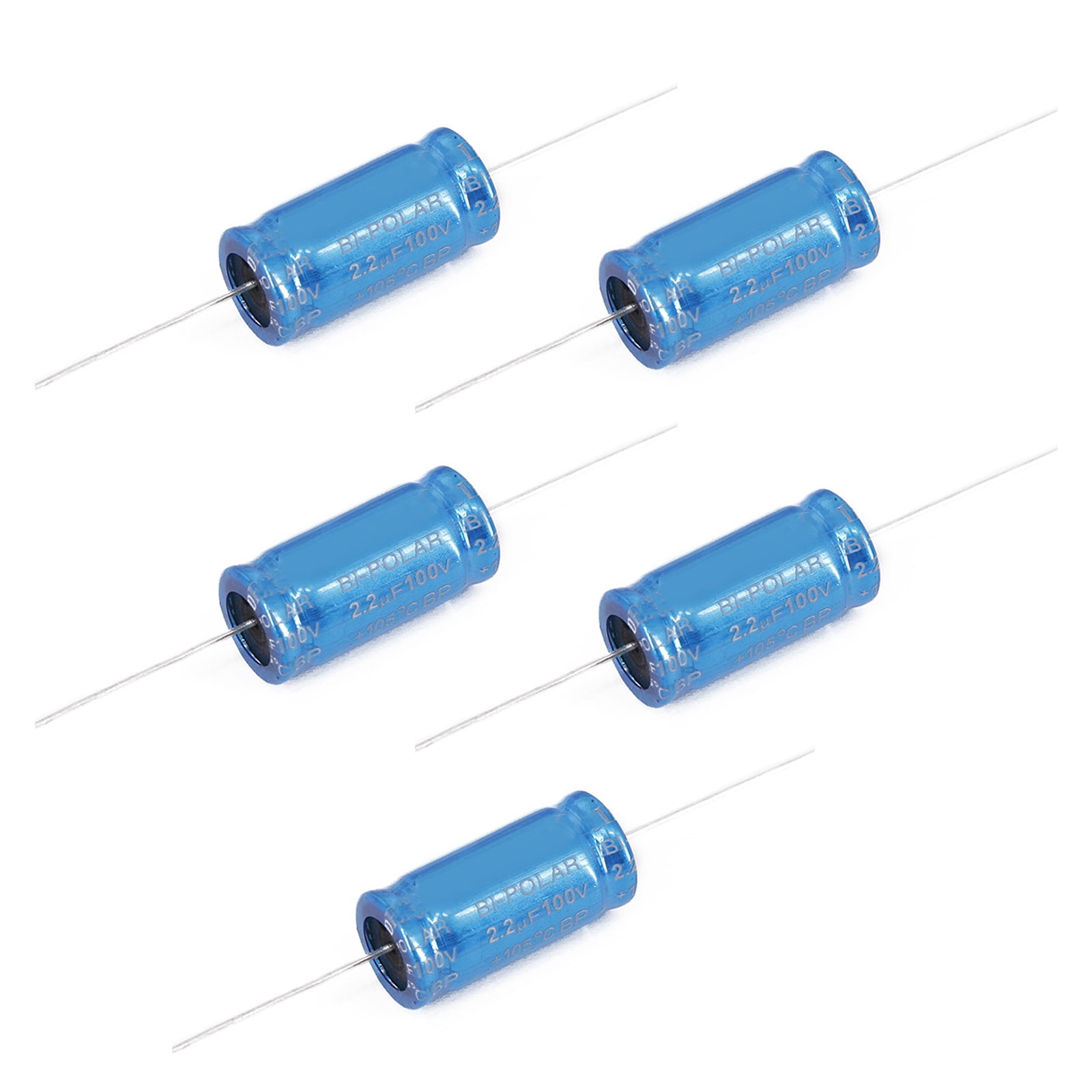 Set of 5pcs 100V Aluminum Electrolytic Capacitors 1.5-15uF Capacitors ...