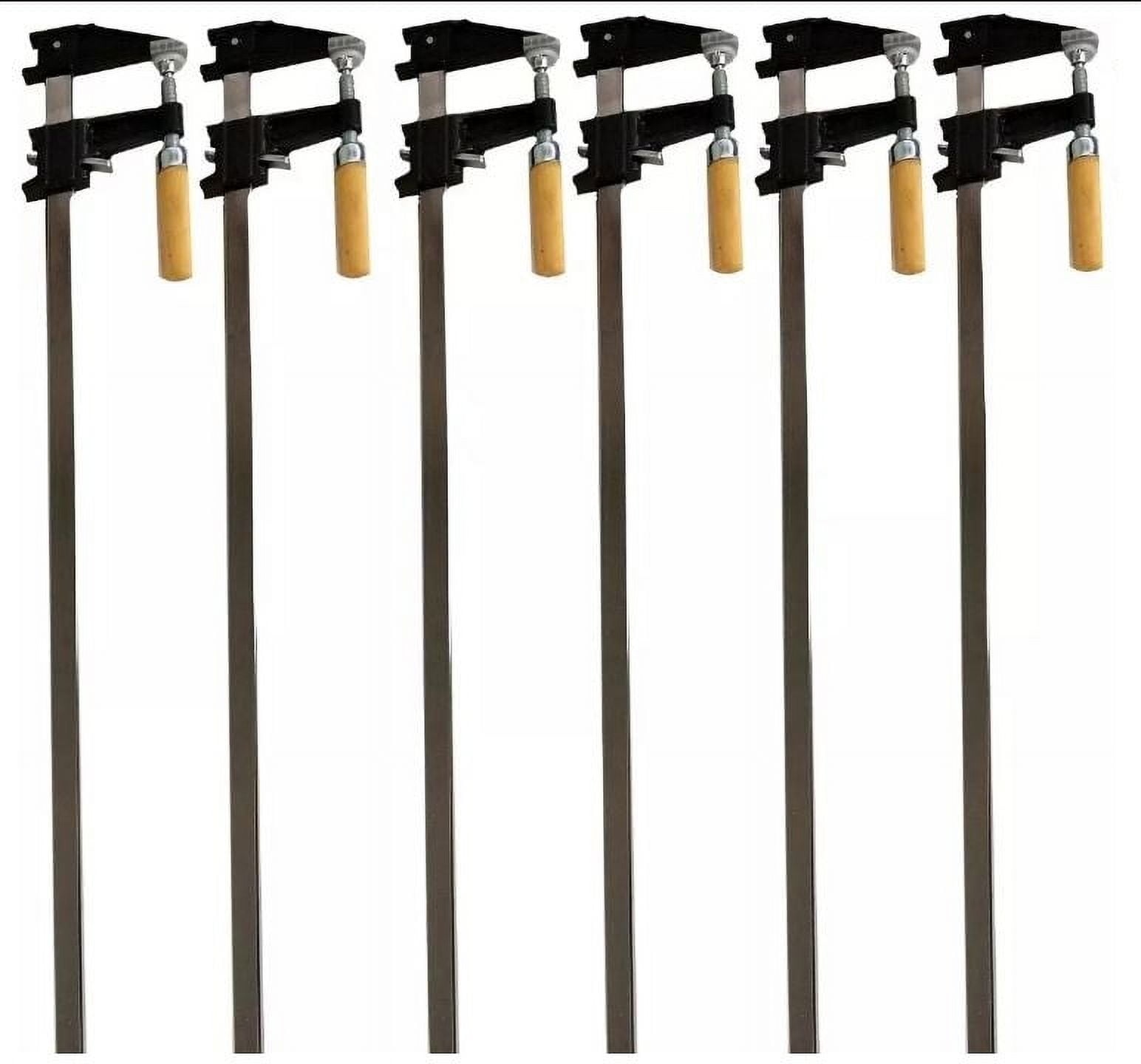 6 Piece Set - 18" Steel Bar Clamp with Metal Ratcheting System and ...
