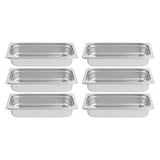 [Set of 6] 2 1/2 inch Deep Steem Tabel Pans Third Size, Anti-jam ...