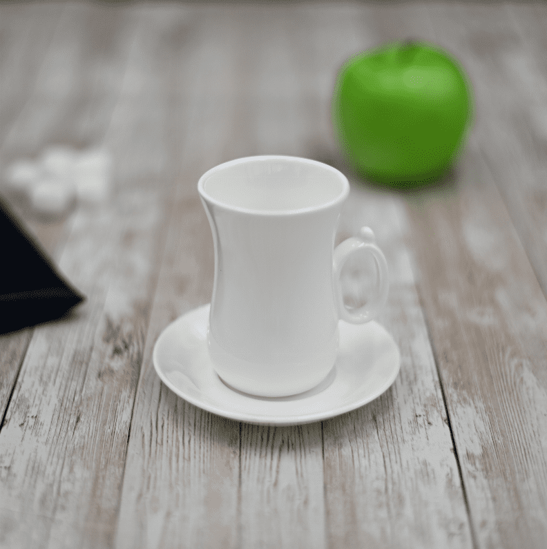 [ Set of 6 ] 4 FL OZ | 120 ML TEA CUP & SAUCER White - Walmart.com