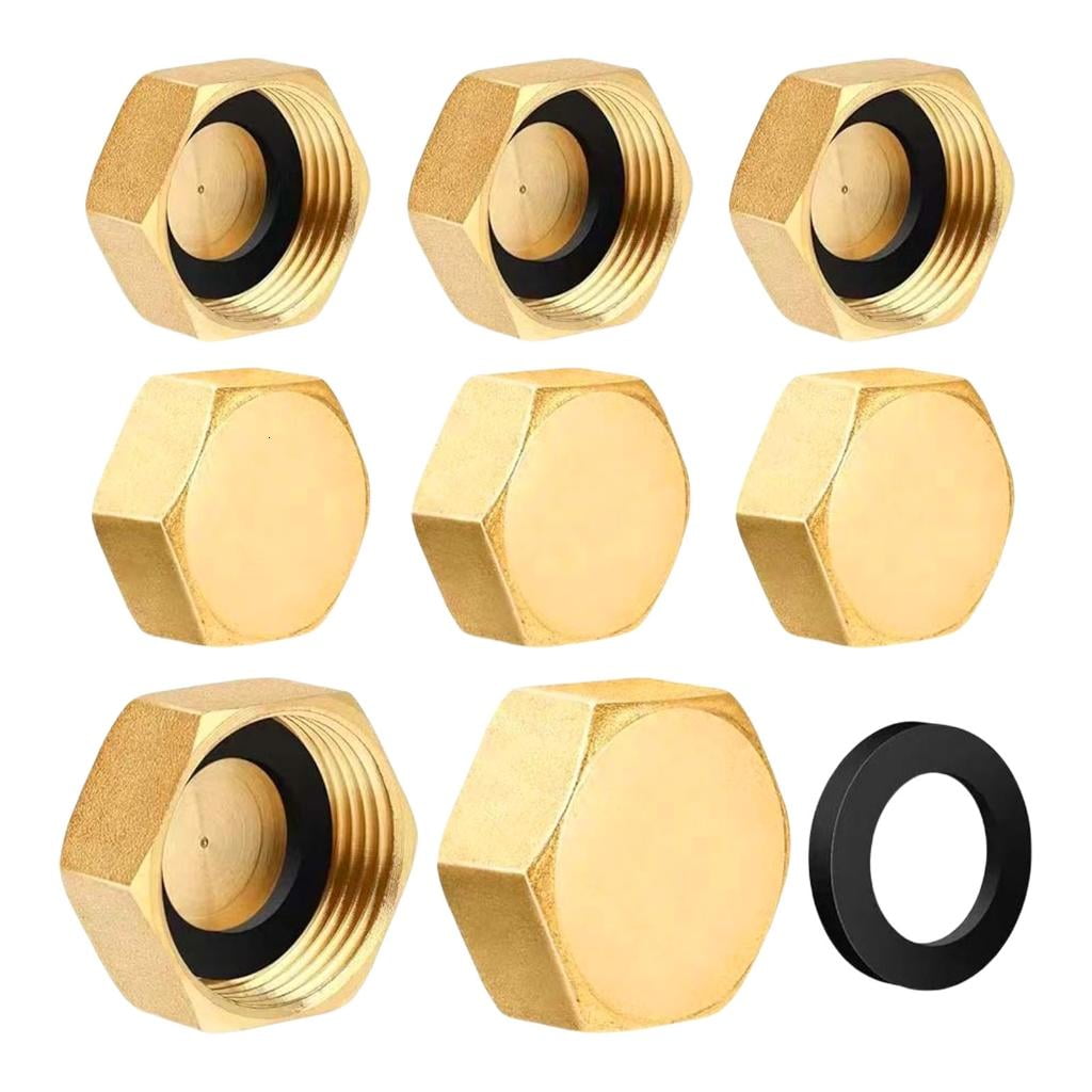 Set of 6/8/12 Garden Hose Stoppers 3/4Inch Brass End Caps for Securely ...