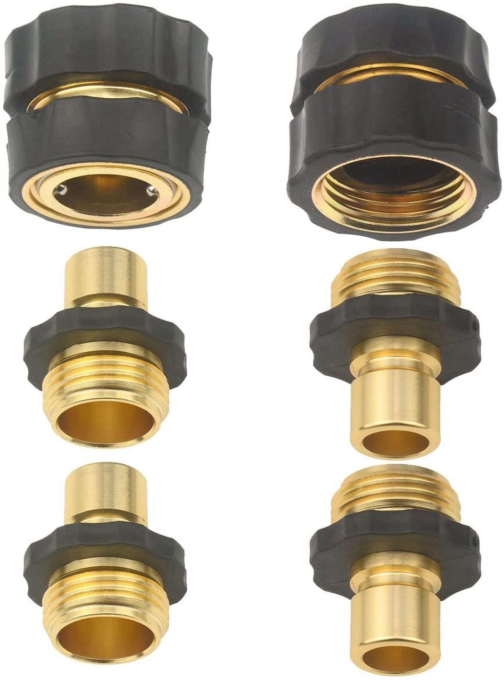 Set of 6 Aluminum Garden Hose Quick Connector - Water Hoses Quik ...