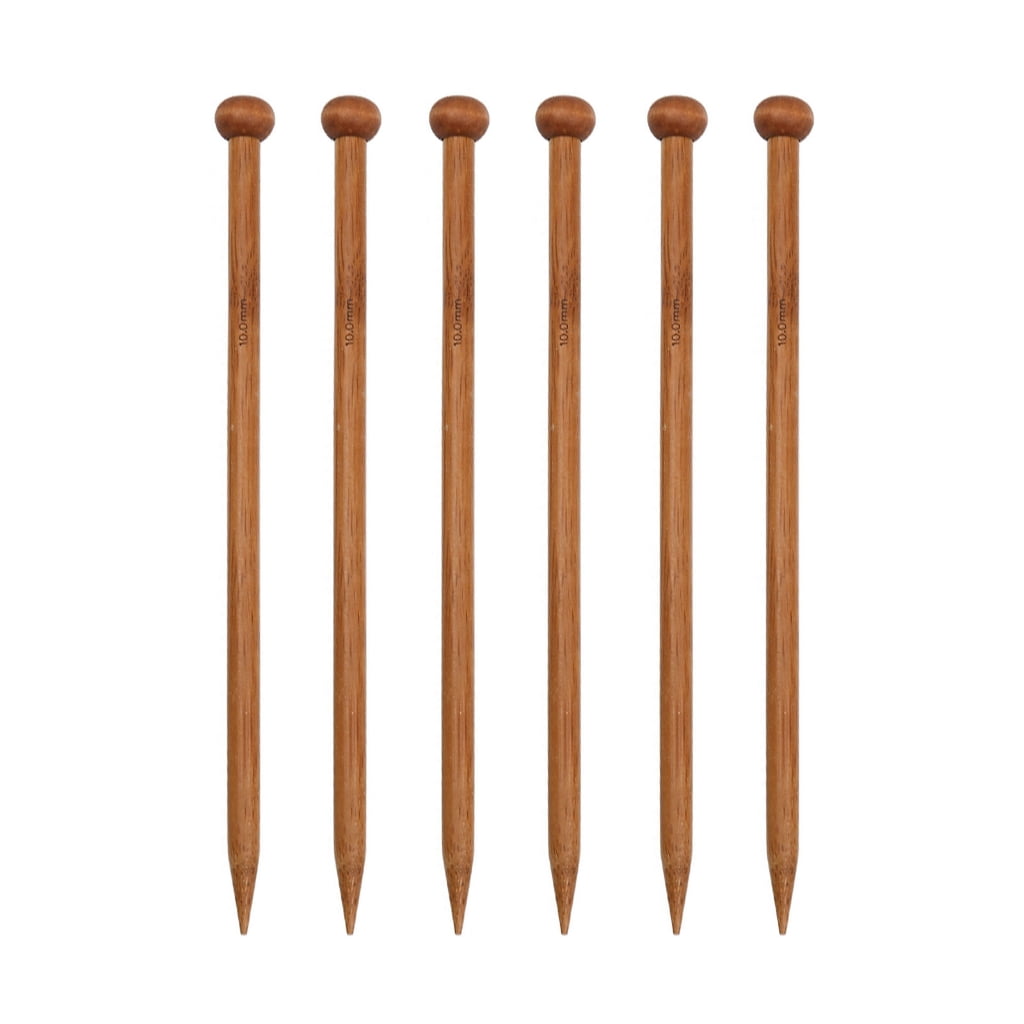 Set of 6 Bamboo Crochet Hooks for Beginner, Handcrafted Knitting Needle ...