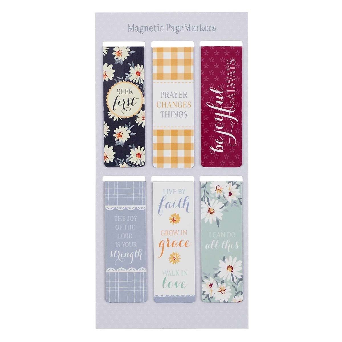Set of 6 Beloved Scripture Favorites w/Daisies Inspirational Magnetic ...