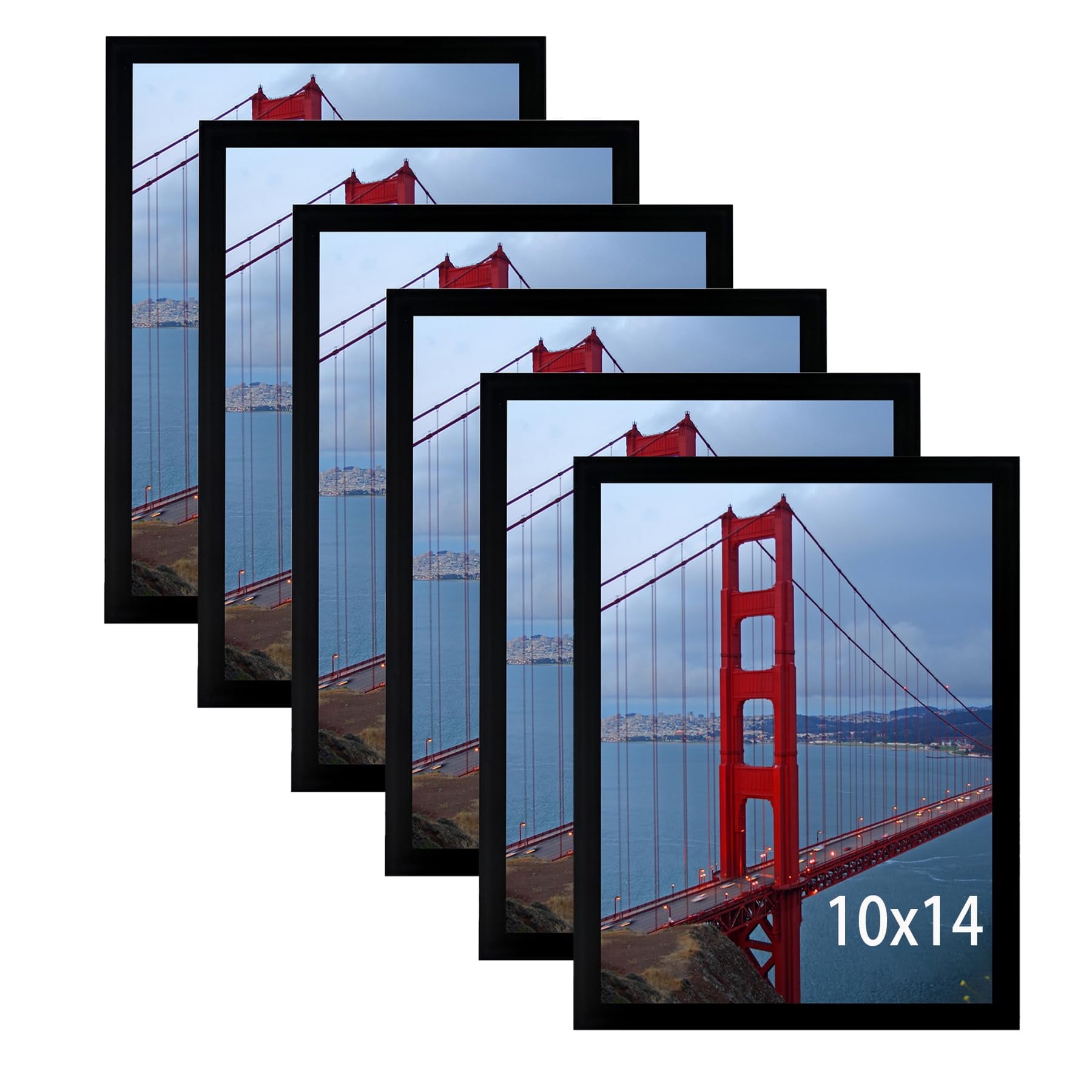 Set of 6 Black 10x14 Picture Frames, Wall Mounted Gallery Frames for ...