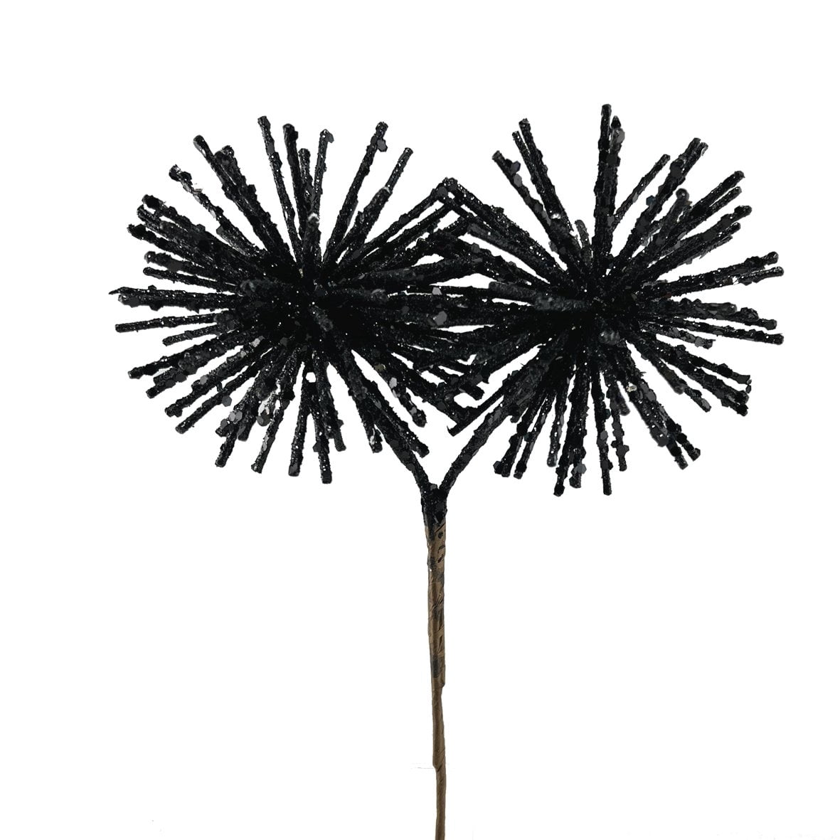 Set of 6 Black Glitter Star Burst Pick Decoration - Walmart.com