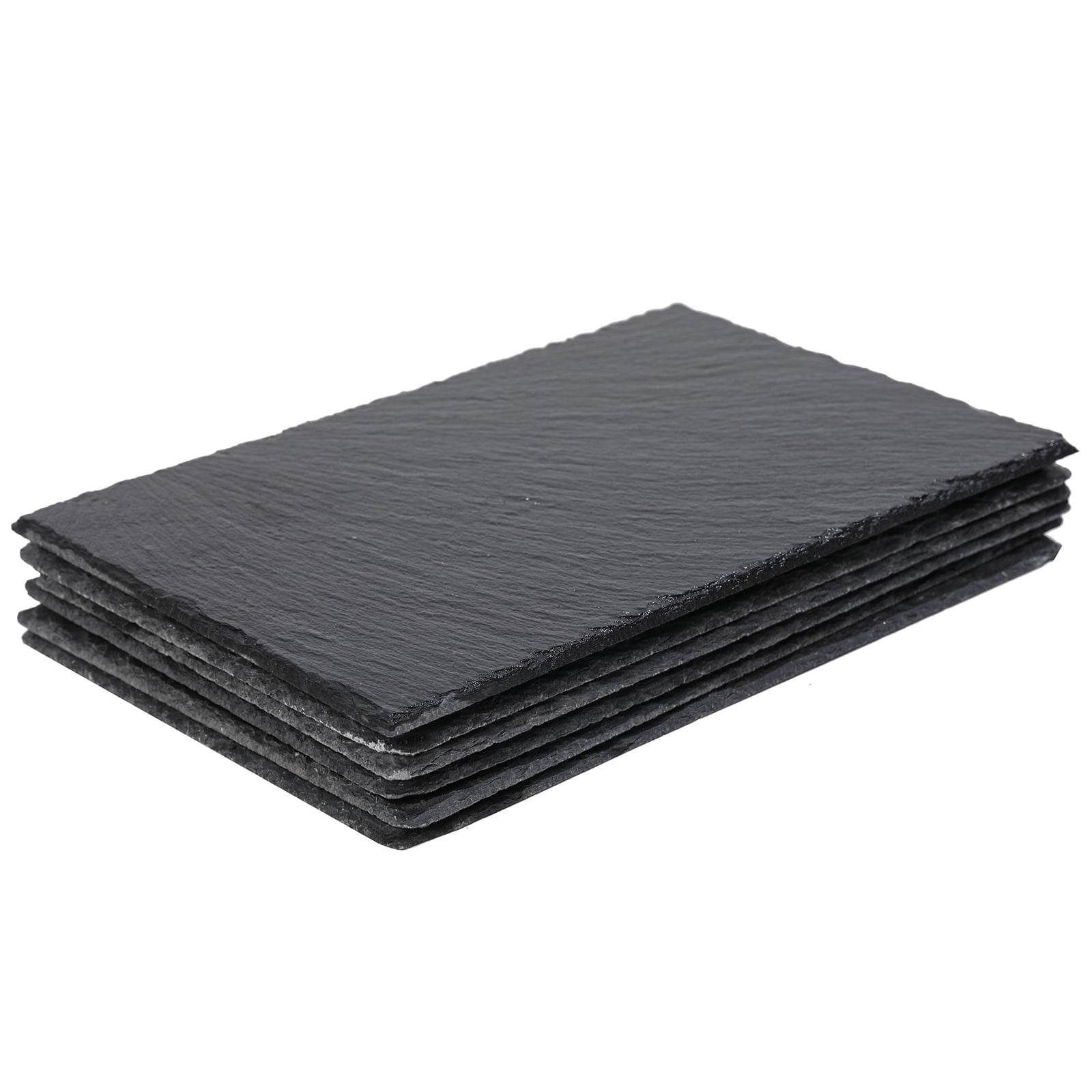 Set of 6 Black Slate Cheese Boards, Individual Stone Plates for Cheese ...