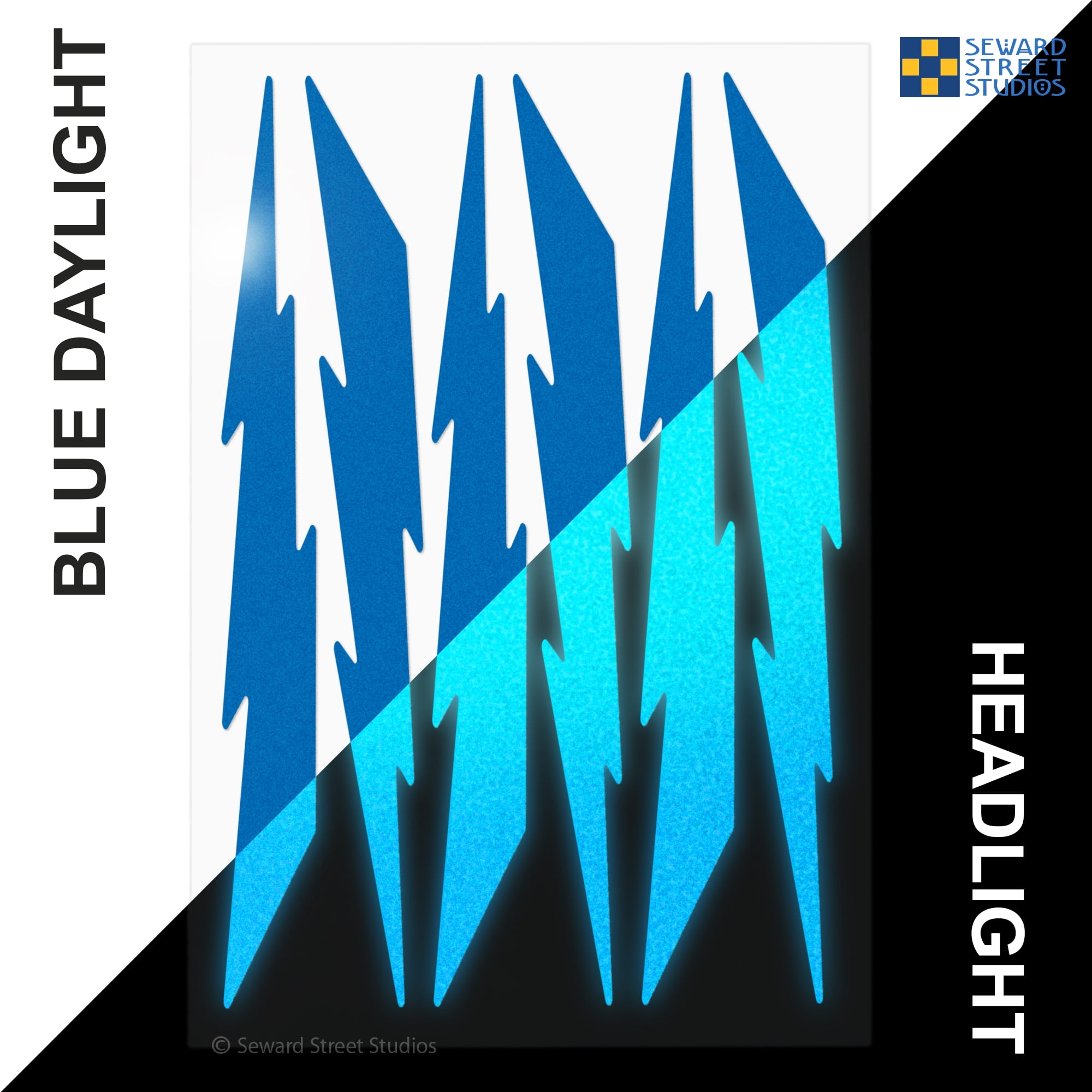 Set of 6 Blue Lightning Bolts Reflective Helmet Decal Set, Lightning ...