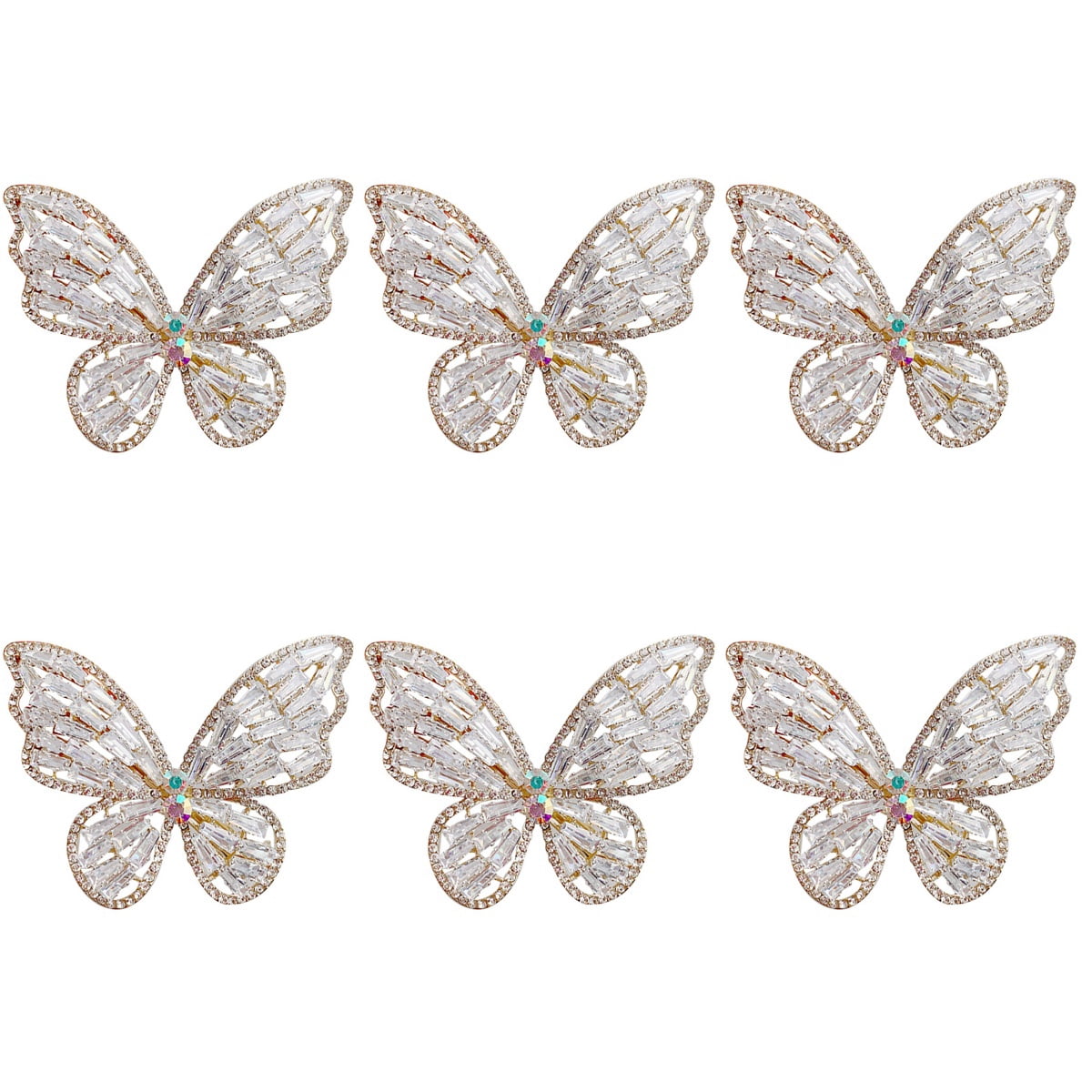 Set of 6 Butterflies Hair Accessories Shiny Hairpins Clips for Curls ...