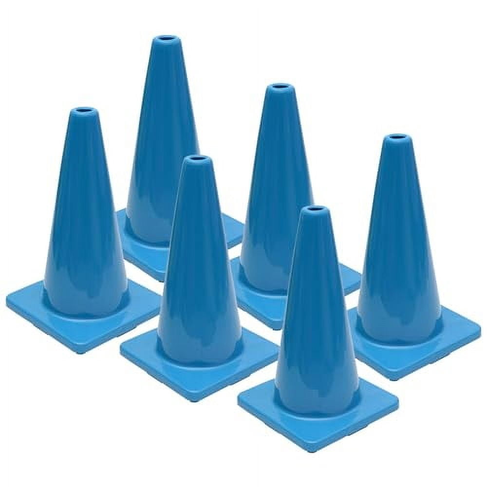 (Set of 6) CJ Safety 18" PVC Traffic Safety Cones with Black Base (6 ...