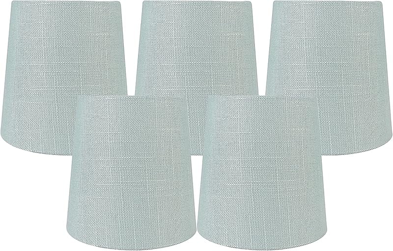 Set of 6 Capri Linen Clip On Chandelier Lamp Shades, 4-inch by 5-inch ...