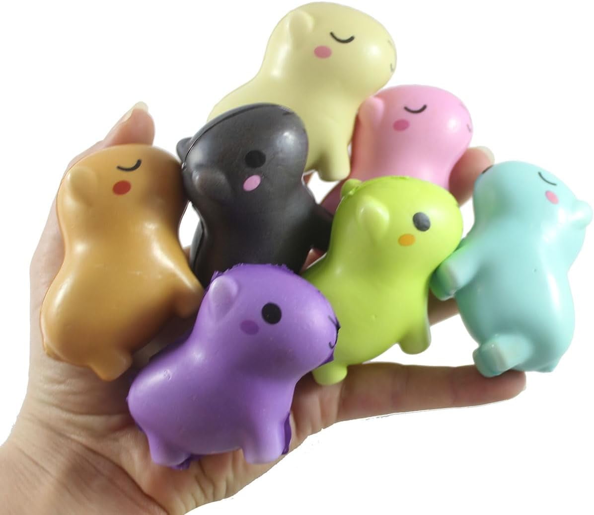 Set of 6 Capybara Mini Slow Rise Squishy Toy - Memory Foam Spongy ...