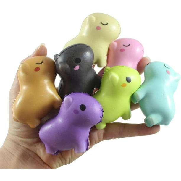 Set of 6 Capybara Mini Slow Rise Squishy Toy - Memory Foam Spongy ...