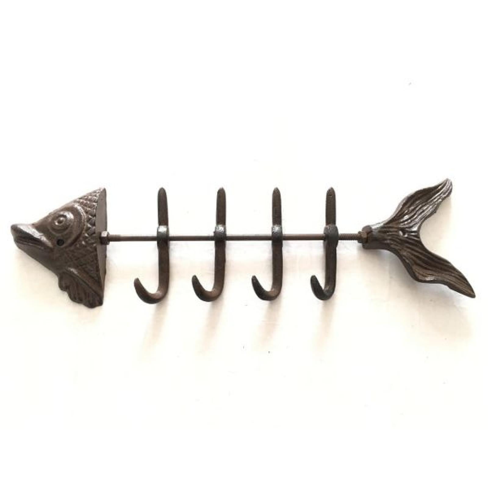 Set of 6 Cast Iron Fish Bones Wall Hook - Walmart.com