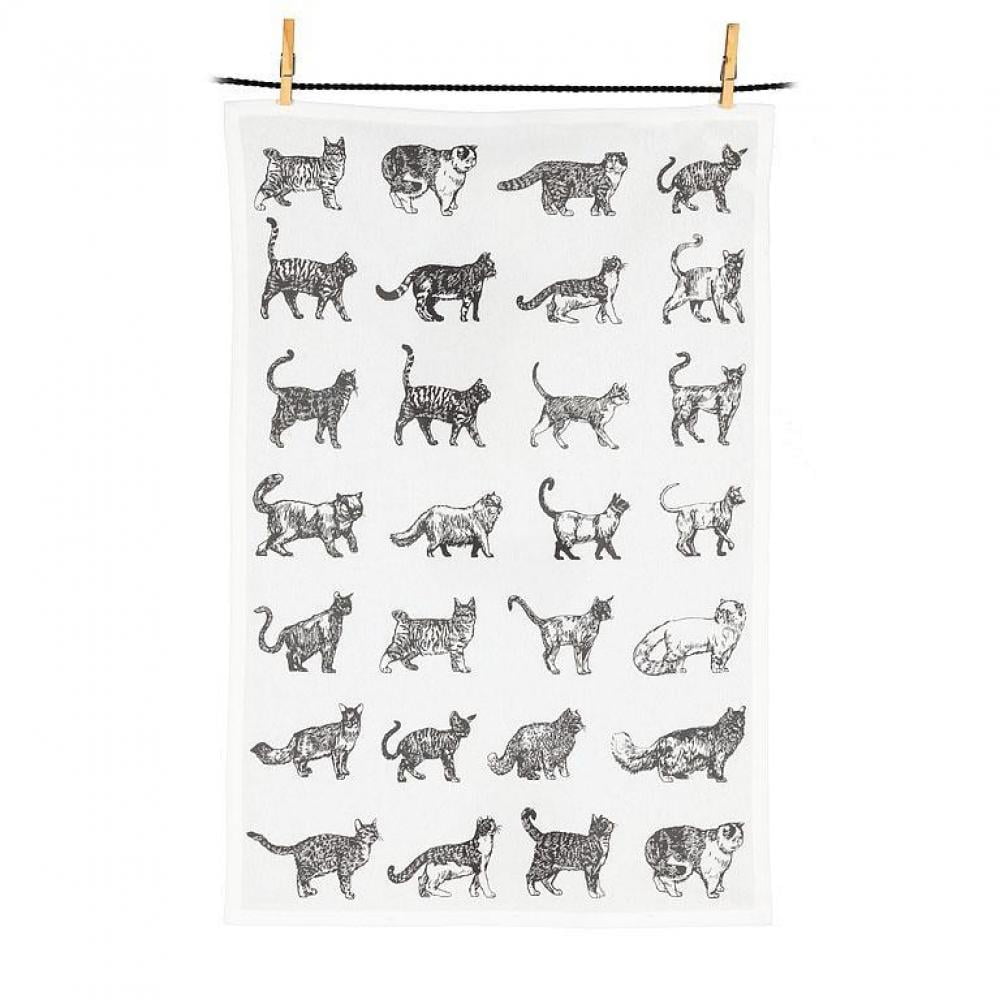 Set of 6 Cat Outline Motif Tea Towel - Walmart.com
